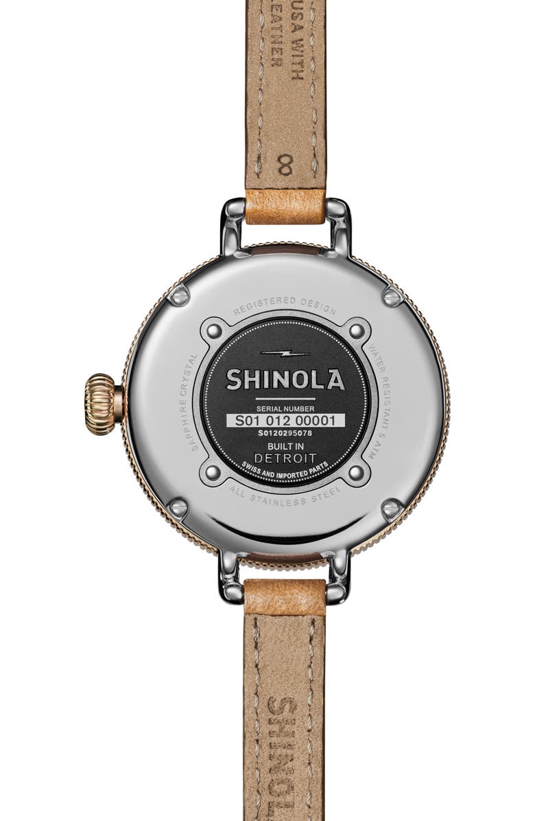 Shinola Birdy Leather Strap Watch, 38mm | Nordstrom