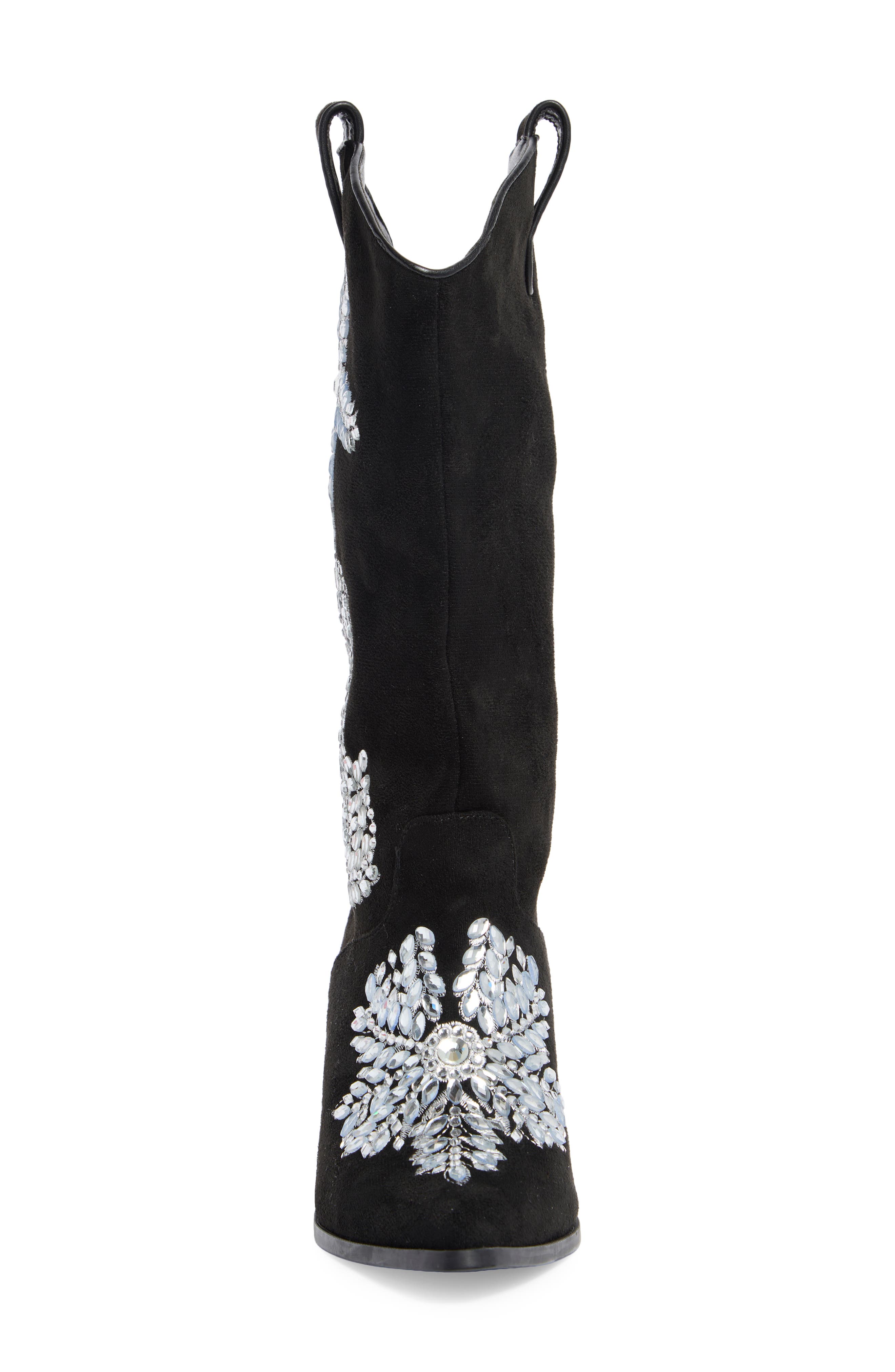 CAPE ROBBIN Vivianne Crystal Embellished Western Boot (Women ...