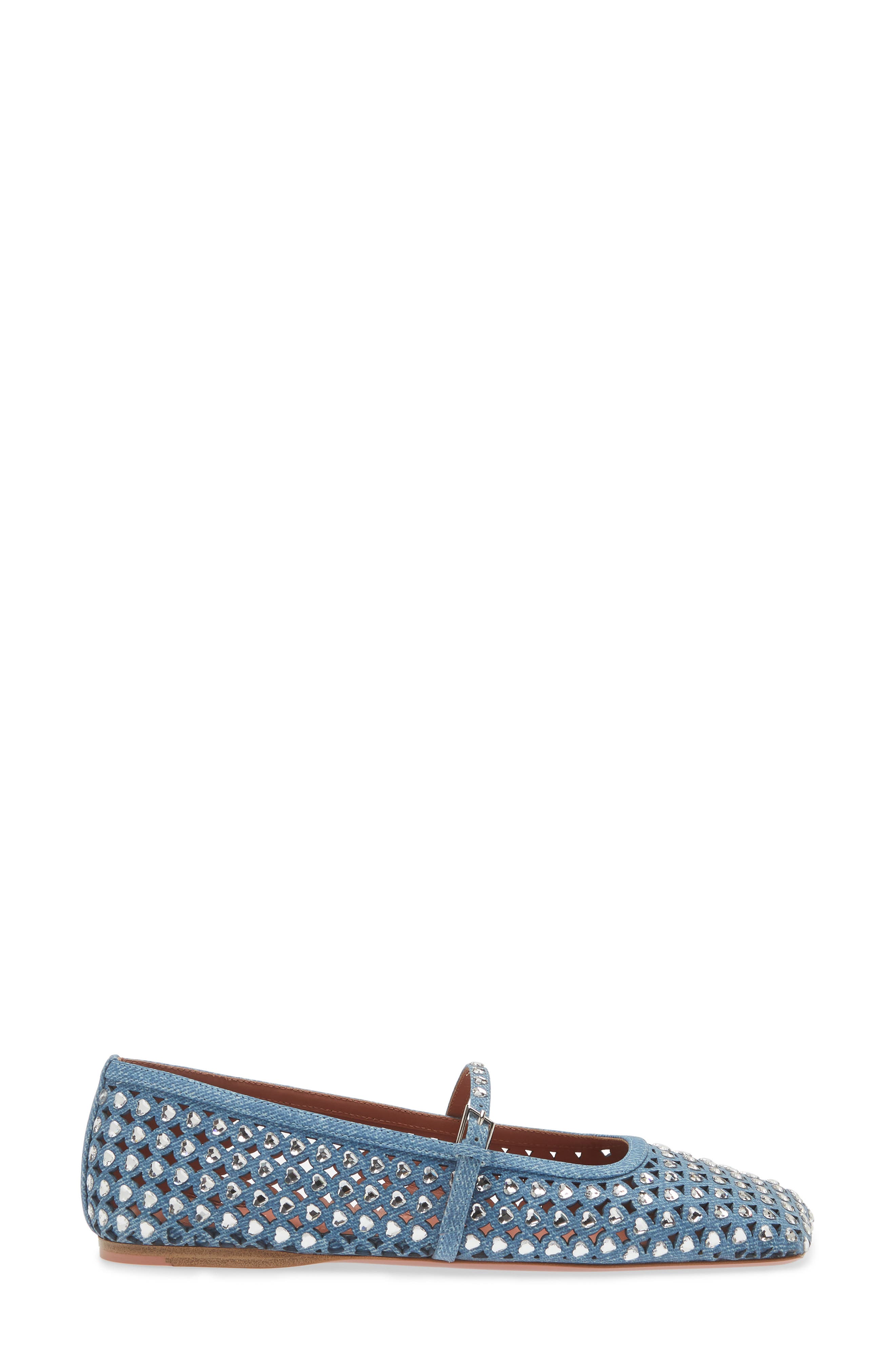 Amina Muaddi Ane Embellished Mary Jane Flat (Women) | Nordstromrack