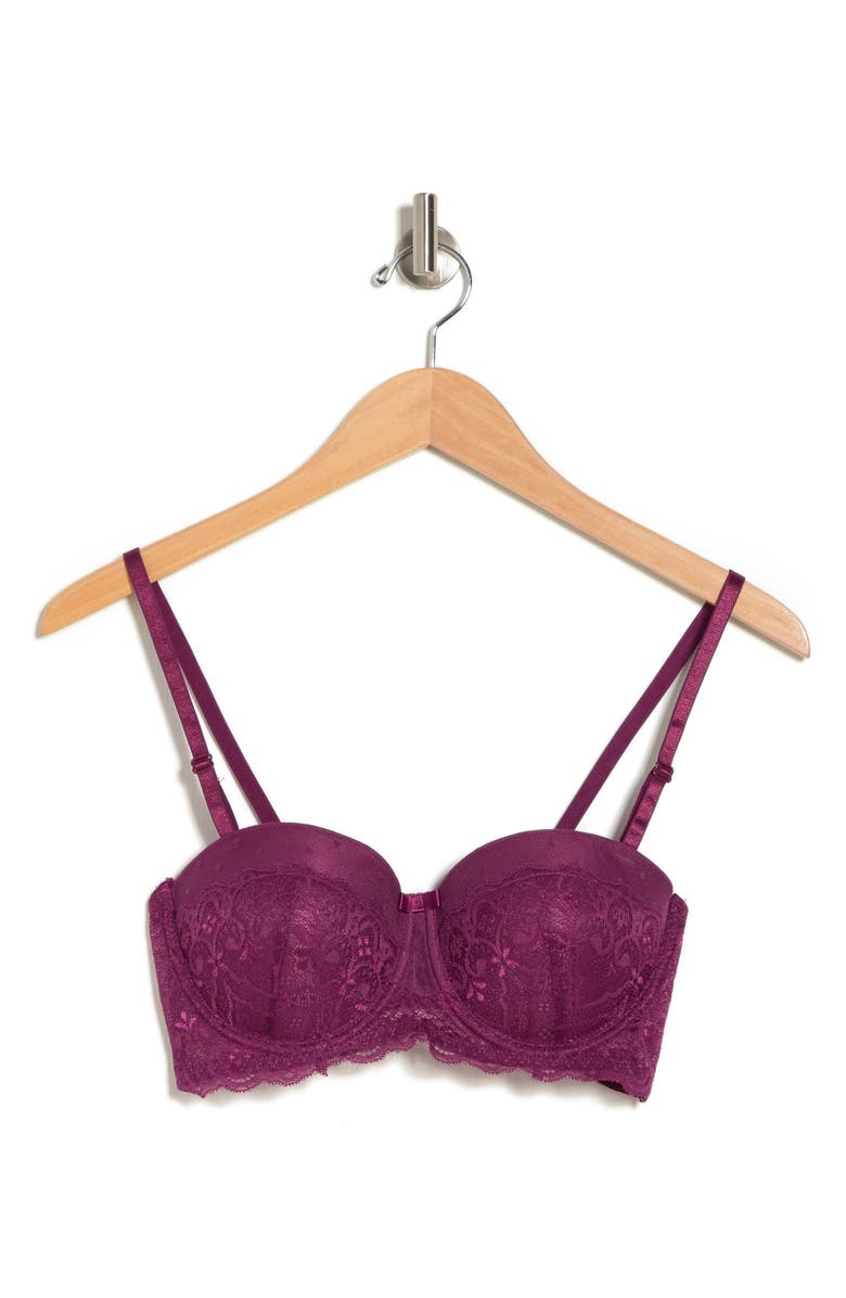SECRET LACE Lace & Dot Mesh Balconette Bra | Nordstromrack