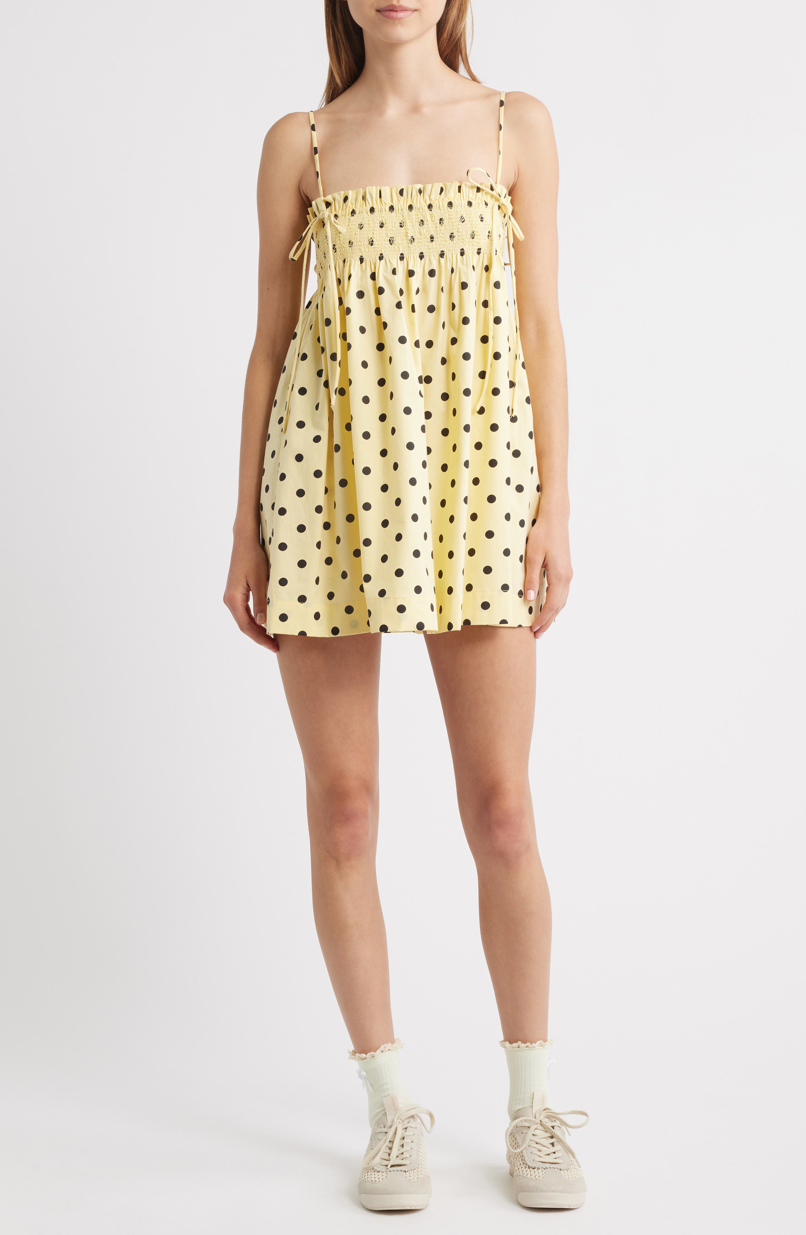 Damson Madder Lilo Polka Dot Organic Cotton Minidress | Nordstrom