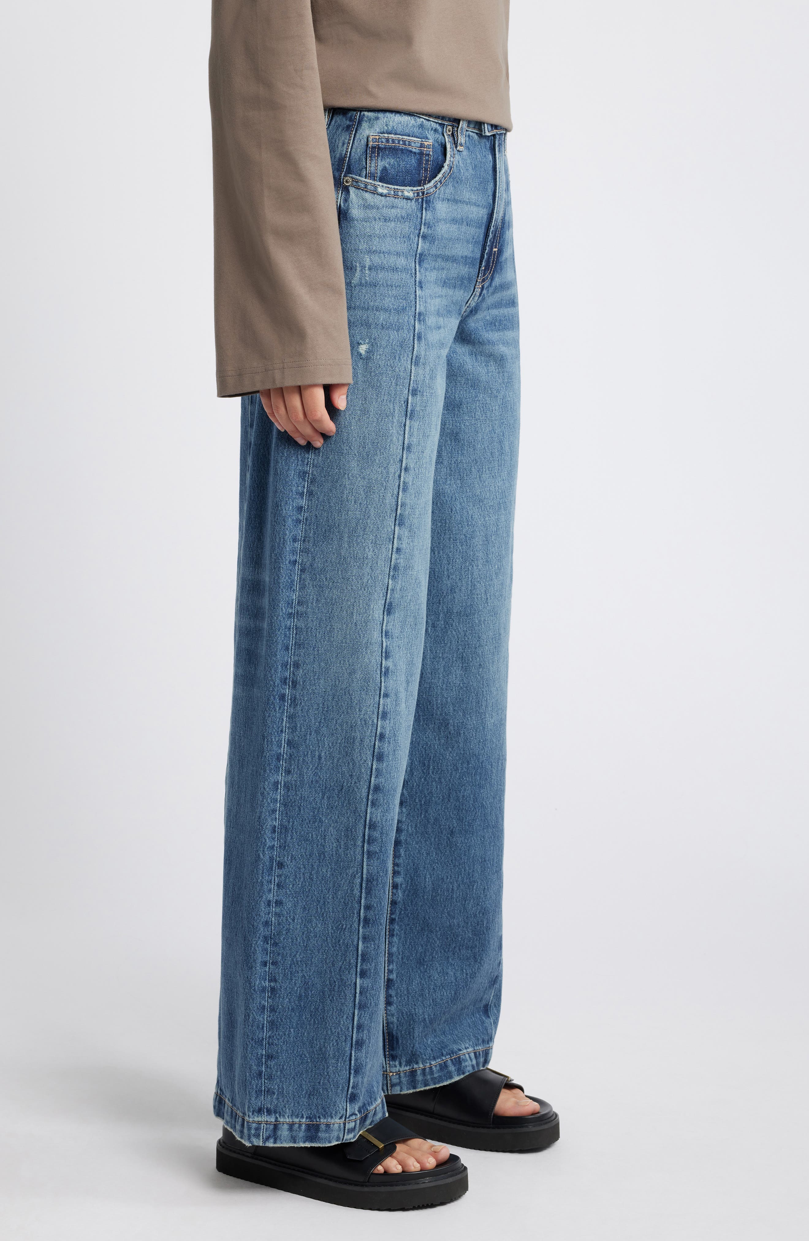 HIDDEN JEANS Seamed Wide Leg Jeans | Nordstrom