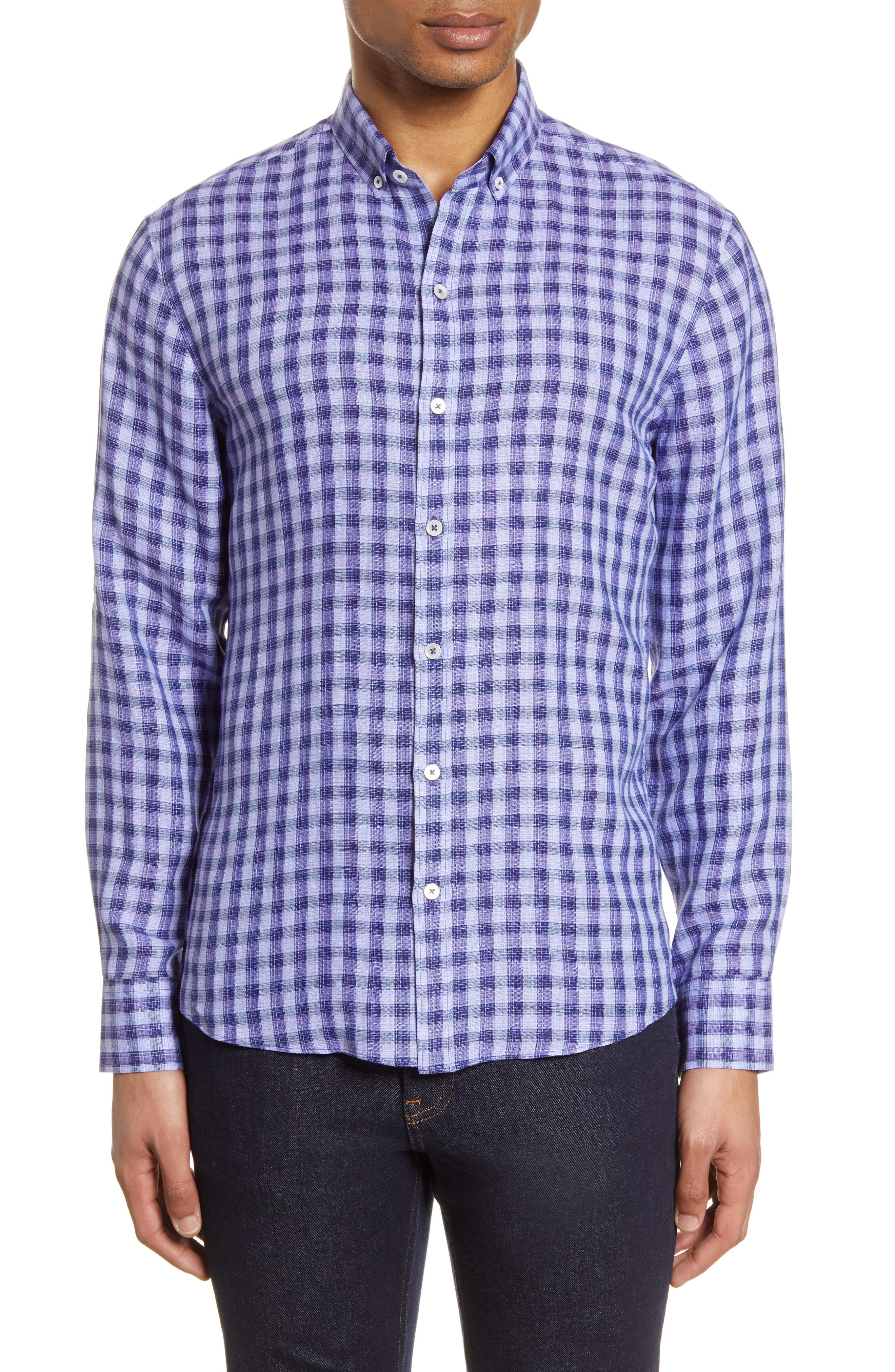 Bonner Plaid Linen Button-Down Shirt (Men) | Nordstromrack