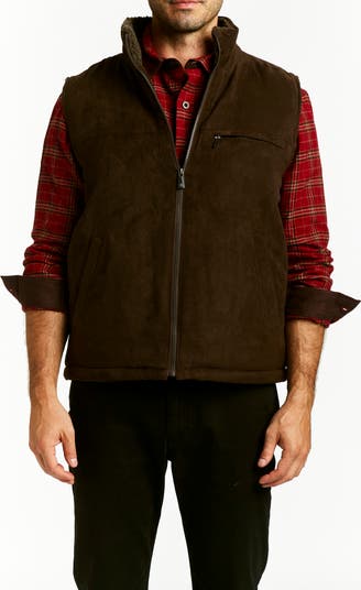 Rainforest Micro Suede Faux Shearling Lined Vest | Nordstromrack