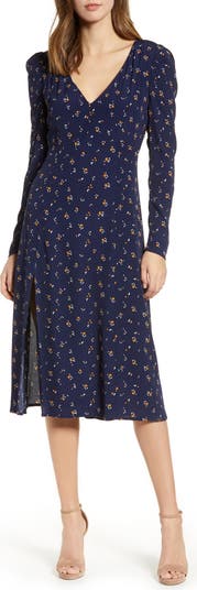 Madison & Berkeley Deep-V Midi Dress | Nordstrom