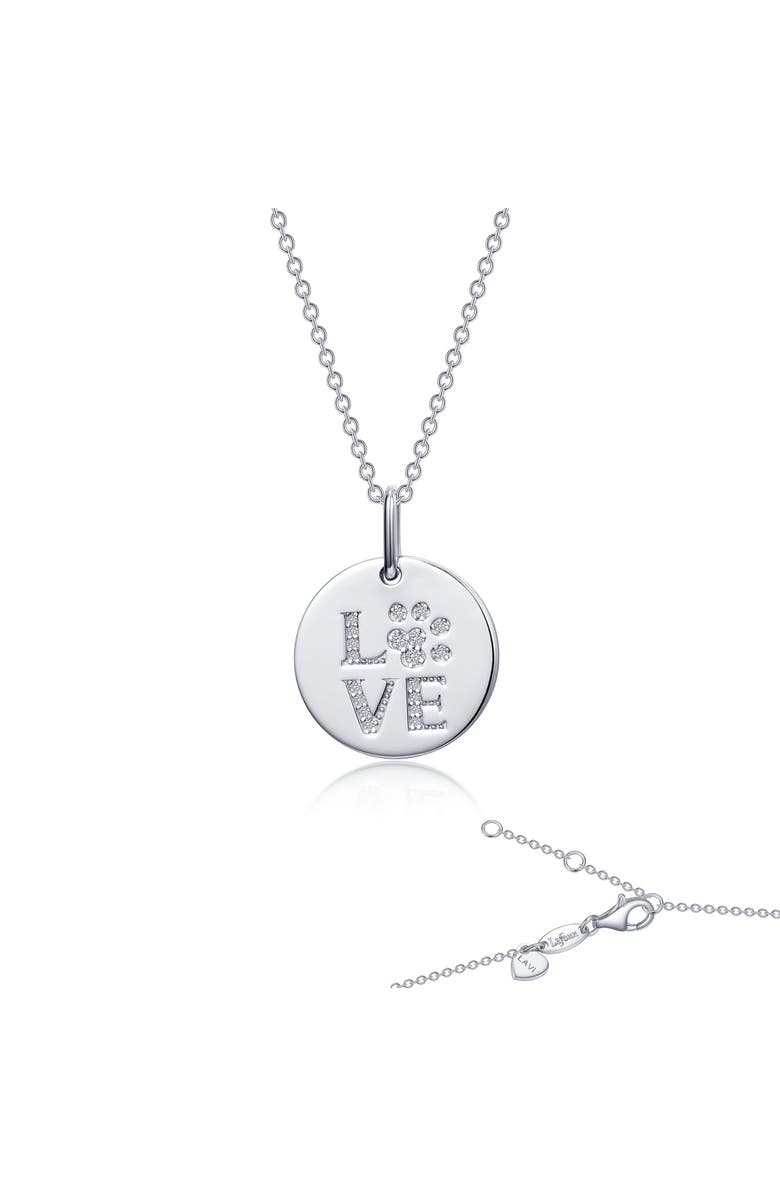 Lafonn Simulated Diamond Love Paw Print Pendant Necklace | Nordstrom