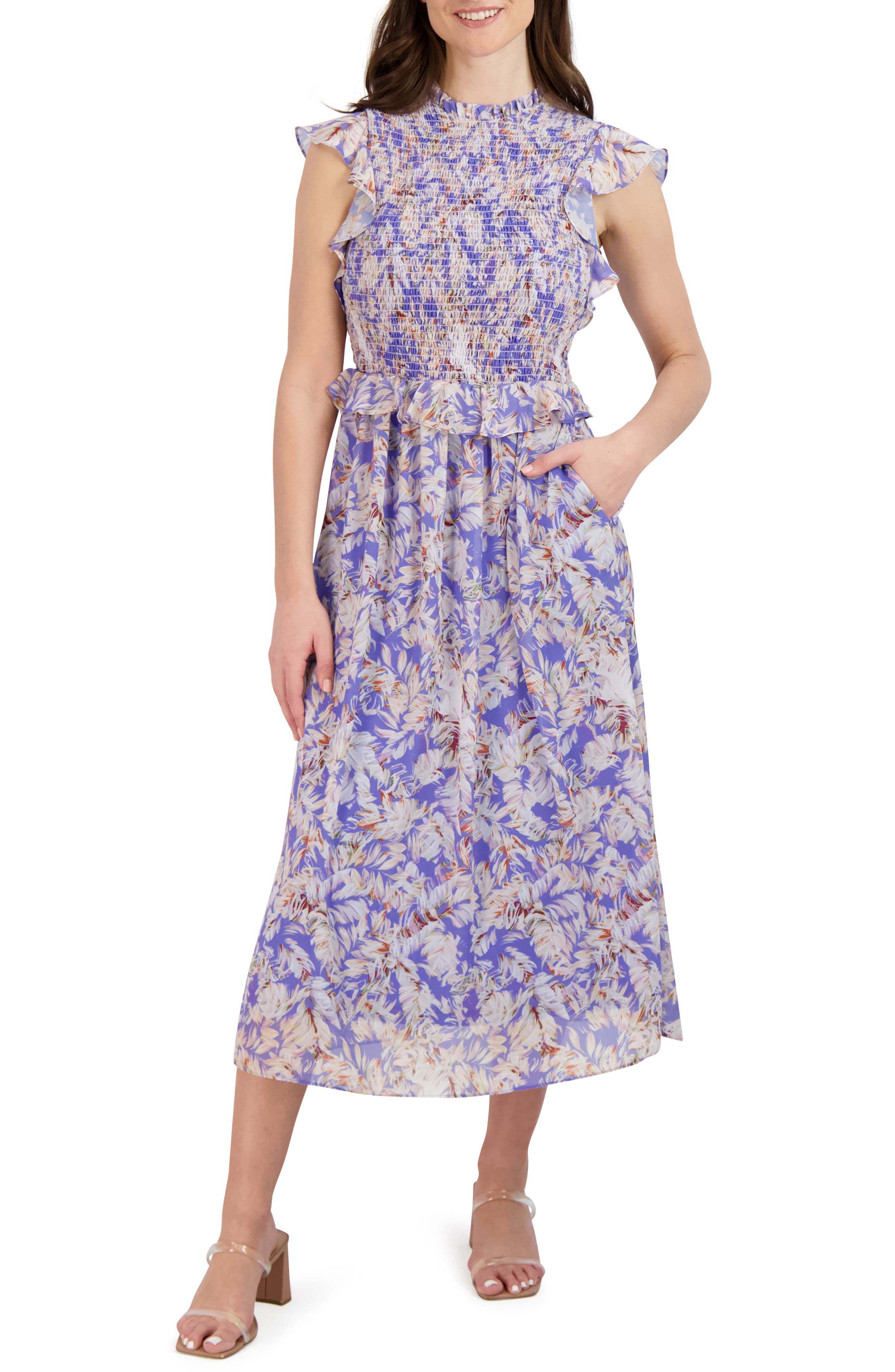 Julia Jordan Floral Smock Bodice Dress | Nordstromrack