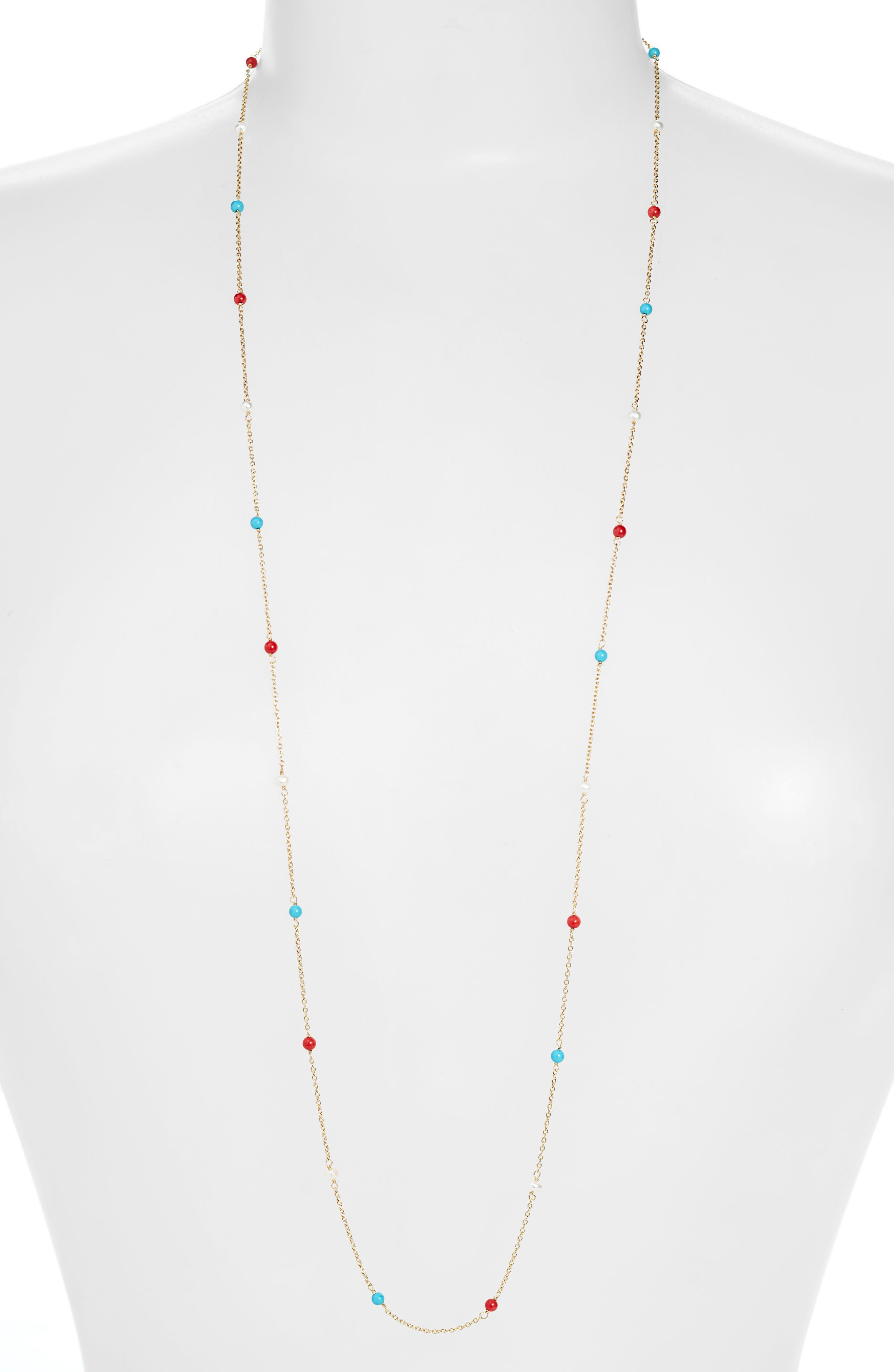 Argento Vivo Sterling Silver Beaded Station Long Necklace | Nordstromrack
