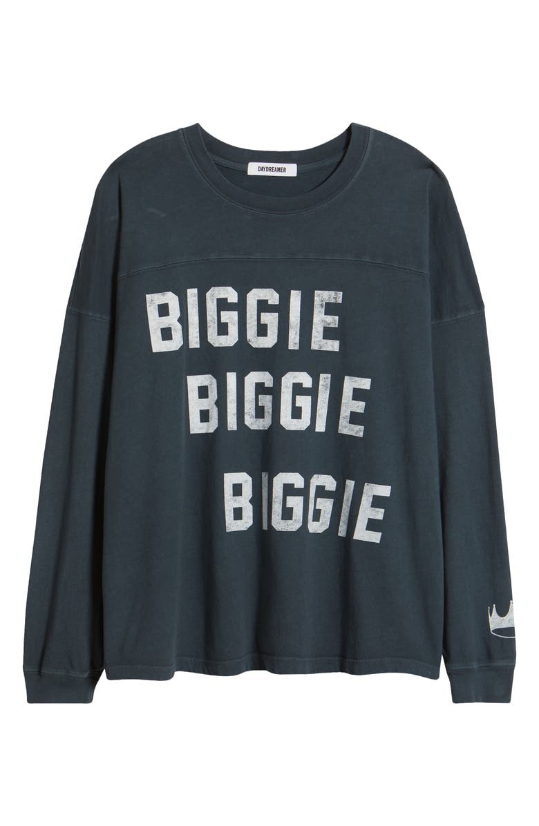 Daydreamer Biggie Varsity Long Sleeve Cotton Graphic T-Shirt ...