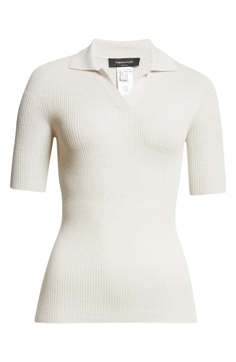 Fabiana Filippi Short Sleeve Wool Blend Rib Polo Sweater | Nordstromrack