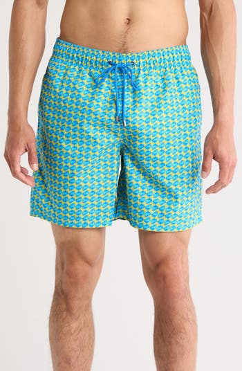 Bugatchi Fish Print Swim Trunks | Nordstromrack