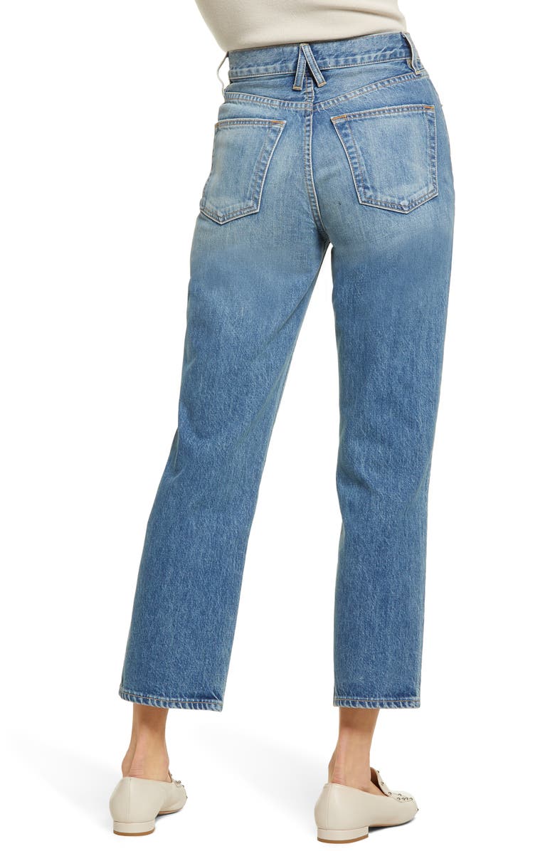 SLVRLAKE London Ripped High Waist Crop Straight Leg Jeans | Nordstrom