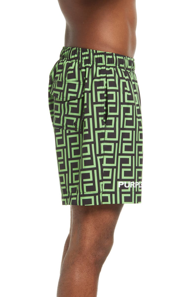 PURPLE BRAND PURPLE Cypher Print Swim Trunks | Nordstromrack