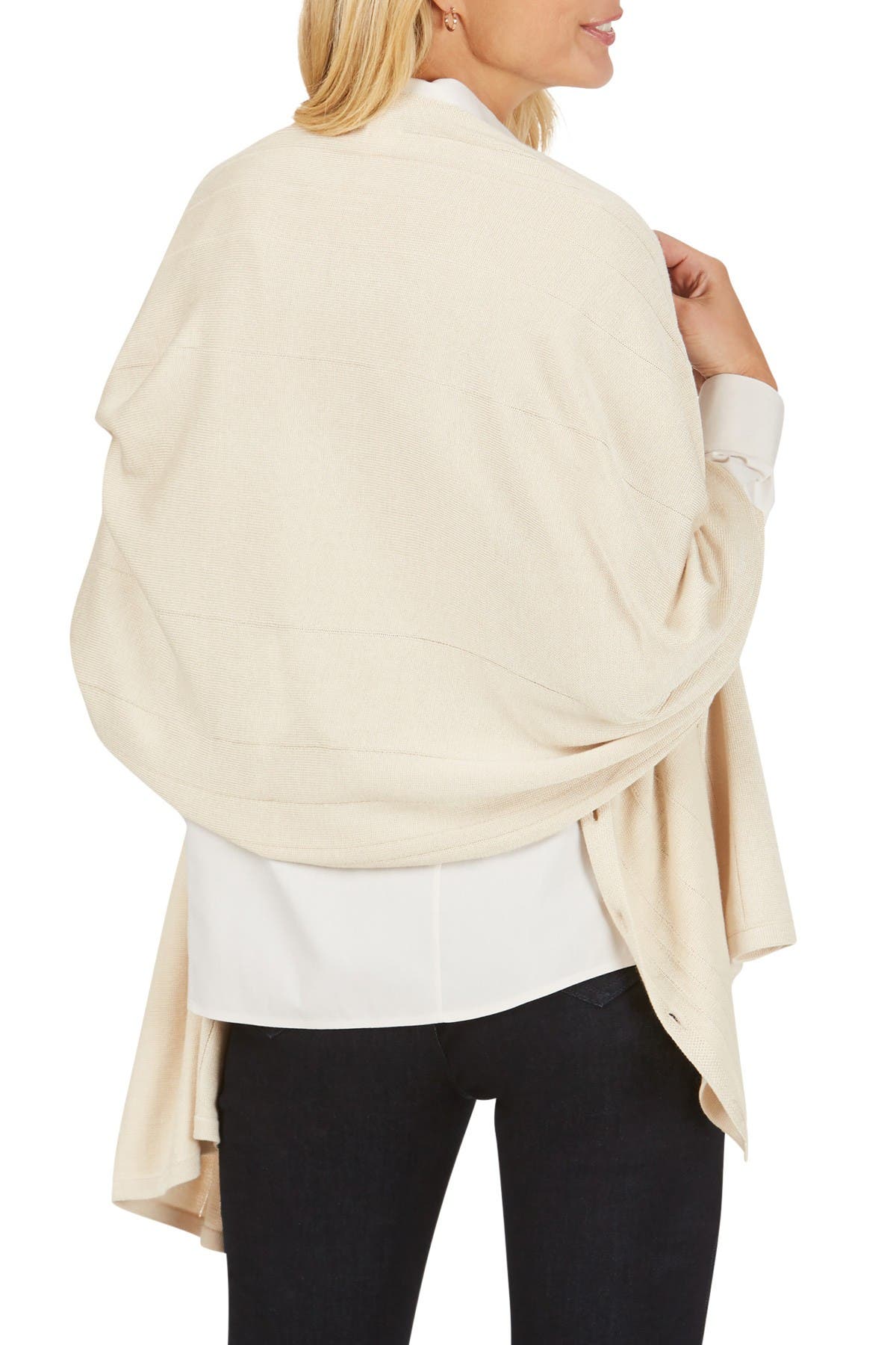 Foxcroft Sutton Textured Stripe Button Wrap | Nordstromrack