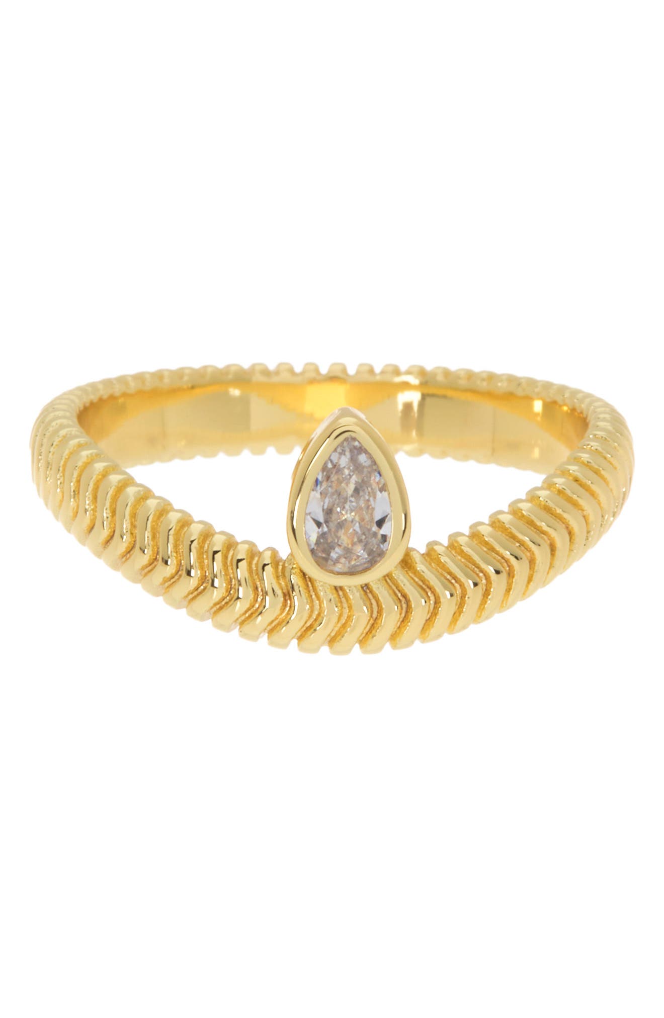 NORDSTROM RACK Gold-Tone Demi Pear Shape Crystal Ring | Nordstromrack