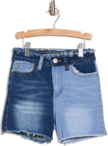 Joe's Kids' Hailey Two-Tone Frayed Denim Shorts | Nordstrom