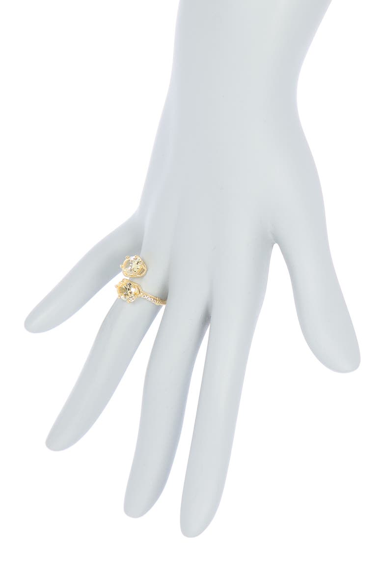 Judith Ripka Flora 14K Gold Plated Sterling Silver Double CZ Bypass ...