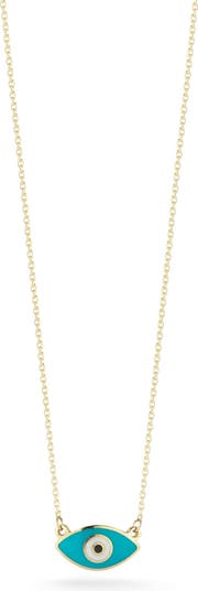 Ember Fine Jewelry 14K Yellow Gold Enamel Evil Eye Necklace | Nordstromrack