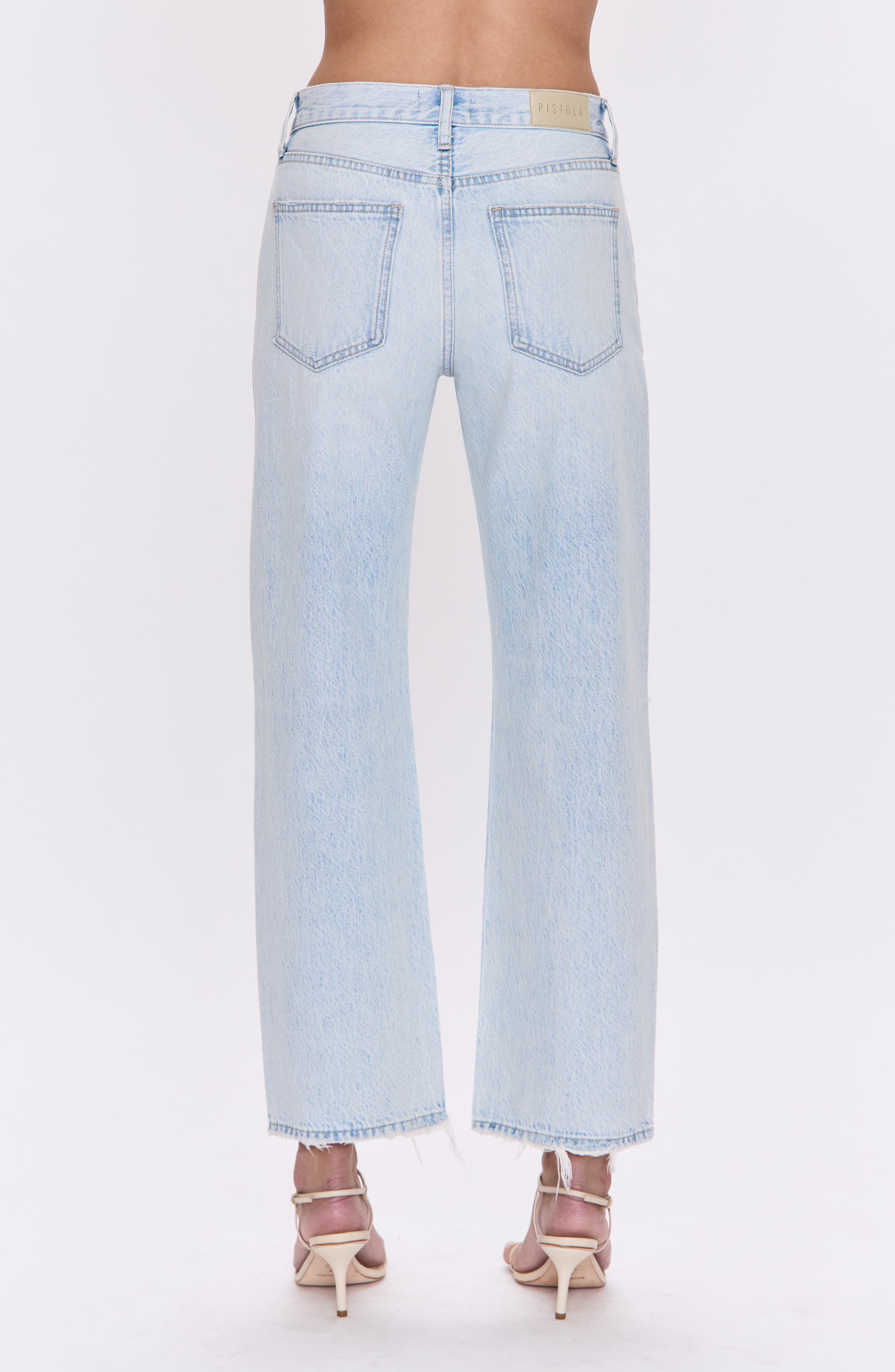 Pistola Lexi Distressed Crop Barrel Jeans | Nordstromrack