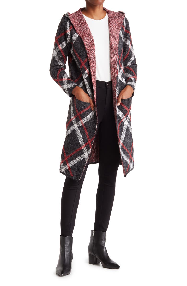 Joseph A Tonal Plaid Maxi Cardigan | Nordstromrack