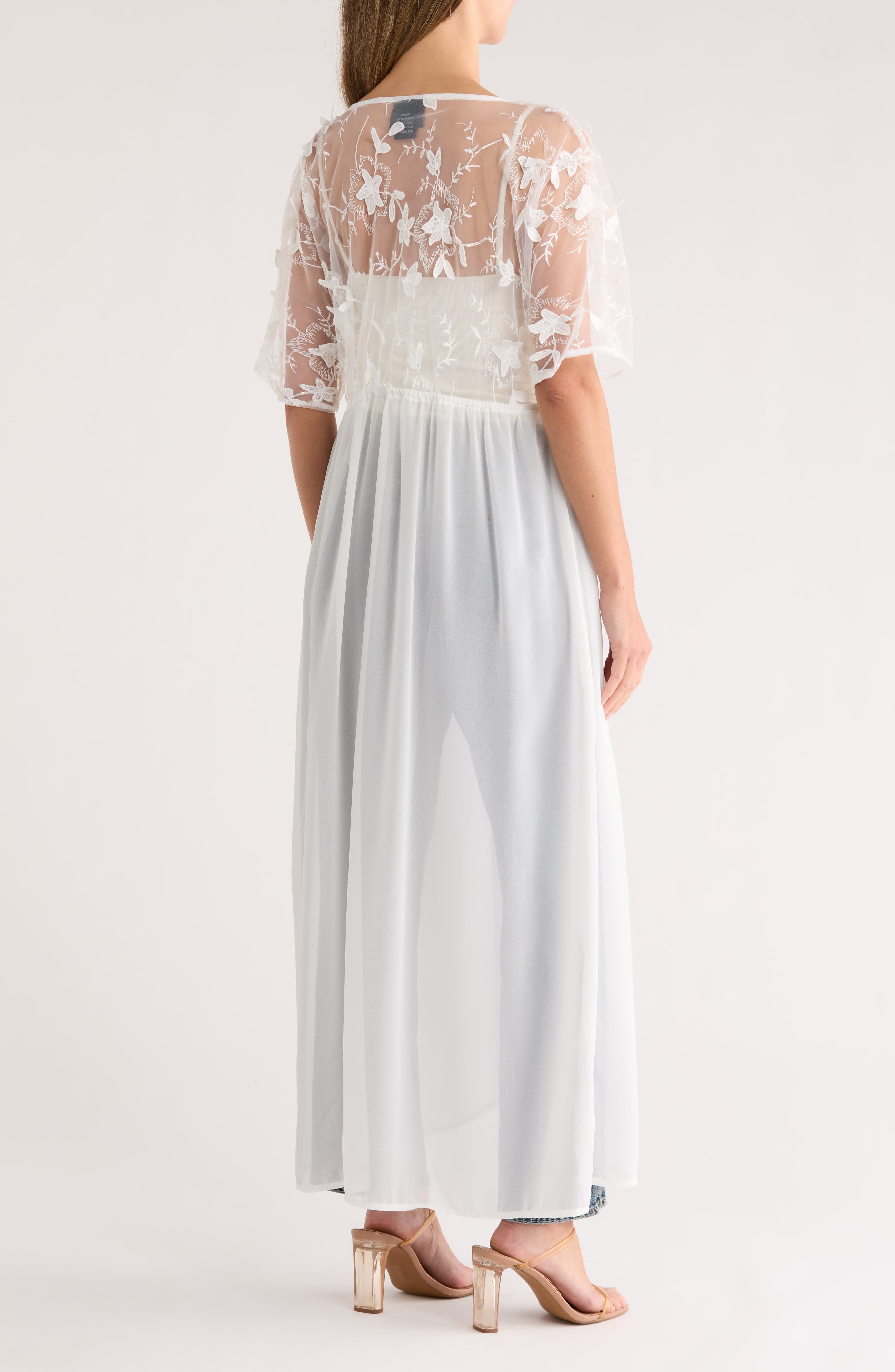 Forgotten Grace Embroidered Tie Front Duster | Nordstromrack