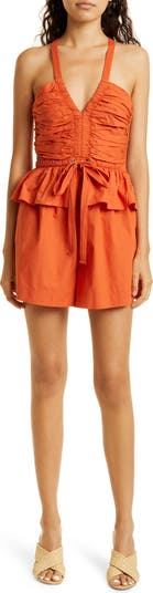 Ulla Johnson Marren Halter Neck Cotton Romper | Nordstrom