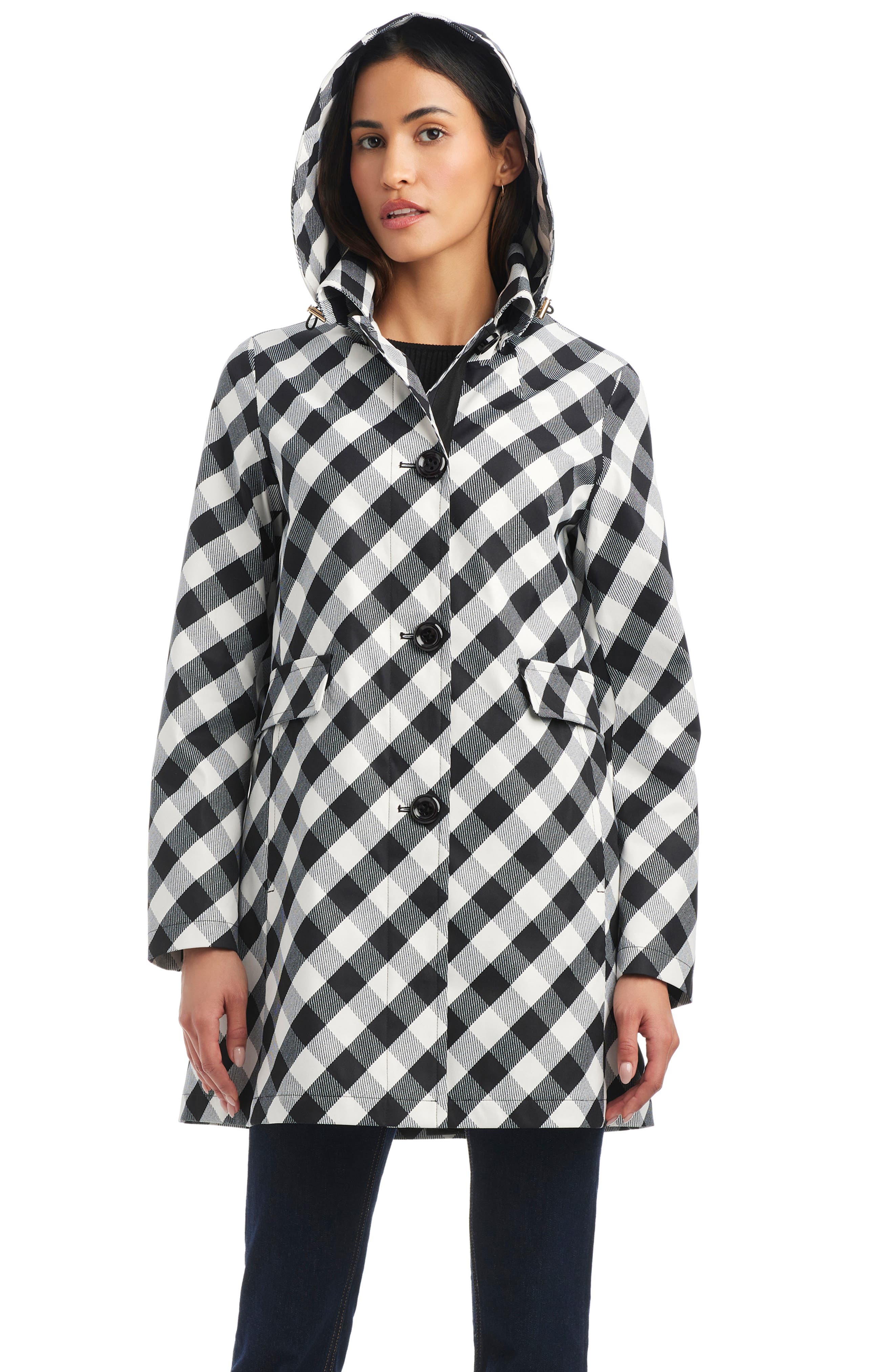 Kate Spade New York hooded water resistant a-line trench coat ...