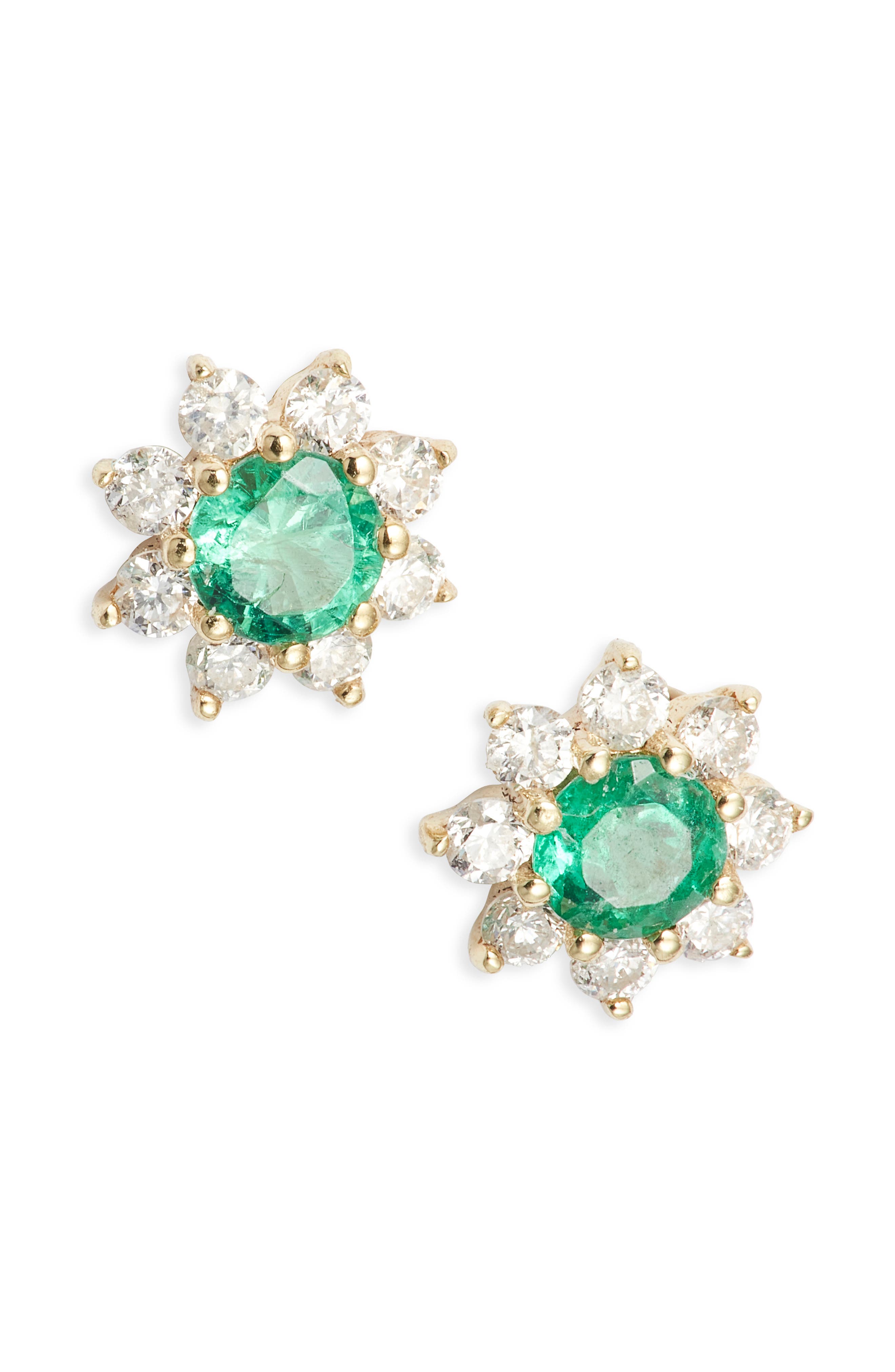 Meira T Emerald Flower Earrings | Nordstrom