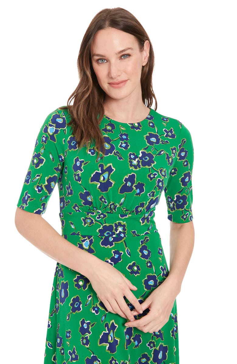 London Times Floral Print Flare Midi Dress | Nordstromrack