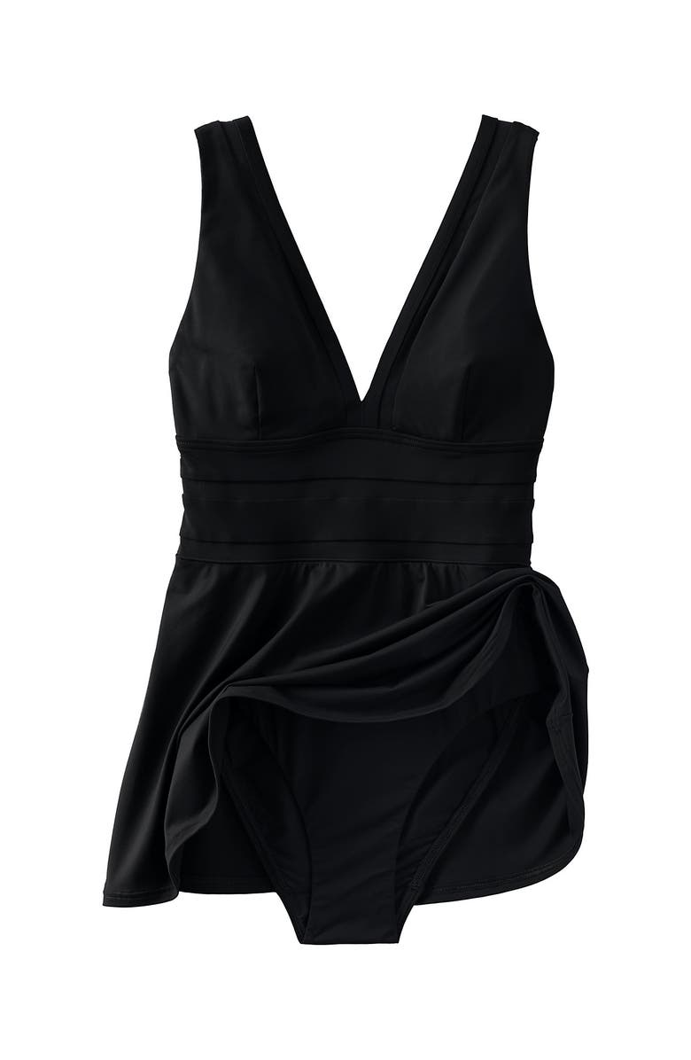 Lands' End Mesh V-neck Mini Swim Dress Swimsuit | Nordstrom