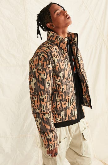 ASOS DESIGN Leopard Print Puffer Jacket | Nordstrom