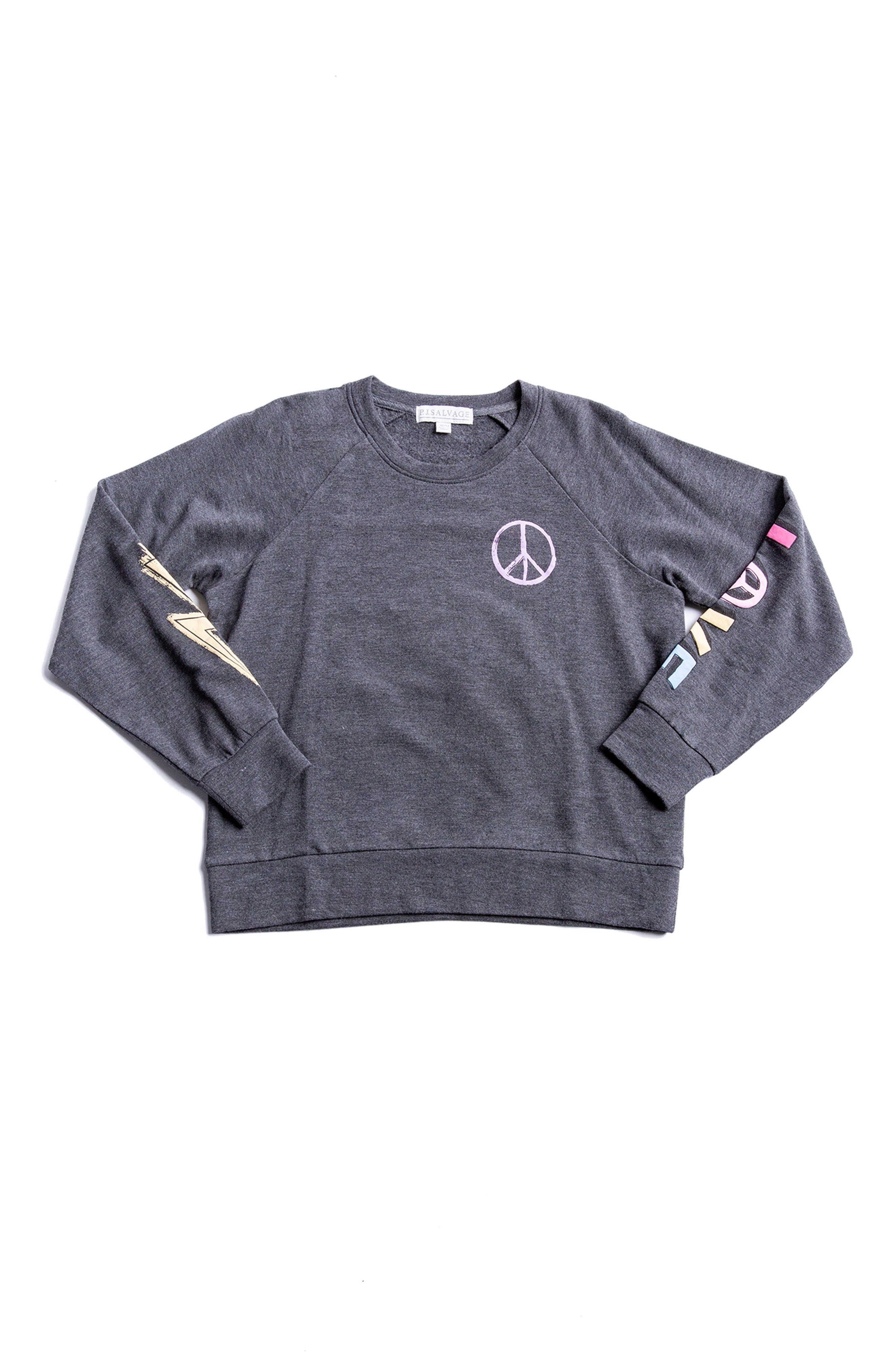 PJ Salvage Kids' Peace & Love Pullover & Joggers Set | Nordstromrack