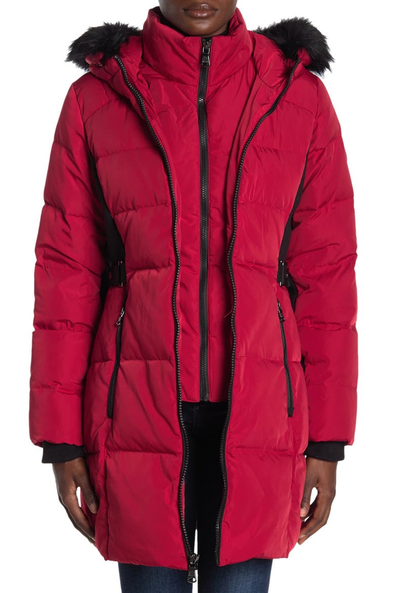 Hooded Heavyweight Faux Fur Down Layered Jacket (Women) | Nordstromrack