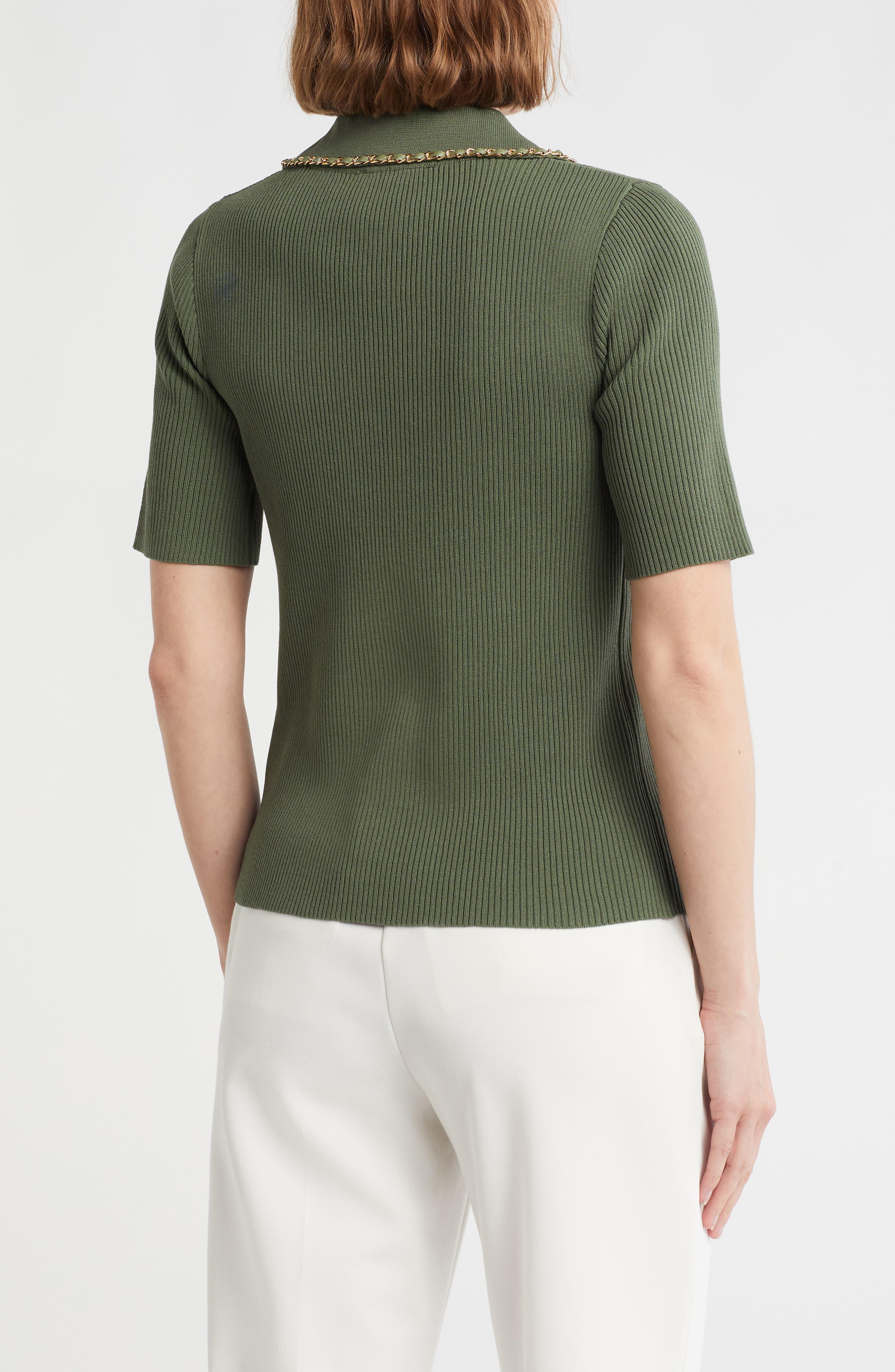 Nanette Lepore Chain Trim Zip Polo | Nordstromrack
