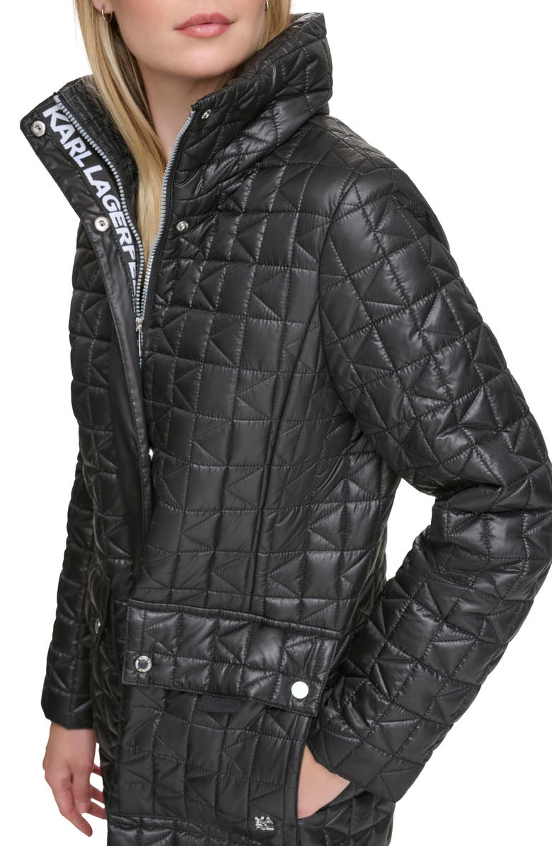 KARL LAGERFELD PARIS Water Resistant K-Quilted Coat | Nordstromrack