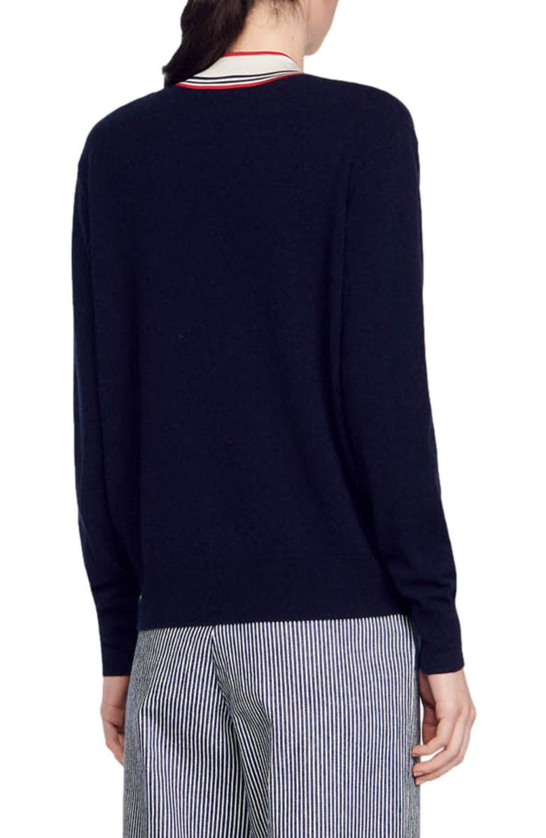 SANDRO Steven Wool & Cashmere Varsity Sweater | Nordstromrack