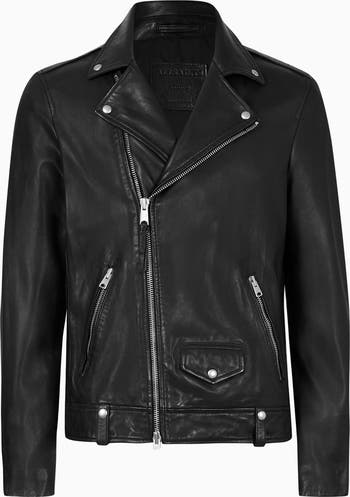 AllSaints Milo Asymmetric Zip Leather Biker Jacket | Nordstrom AllSaints Milo Asymmetric Zip Leather Biker Jacket | Nordstrom