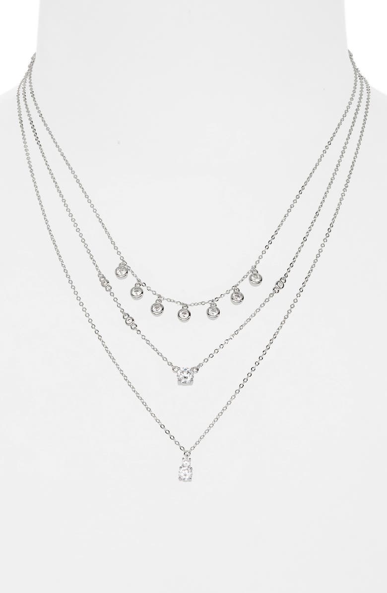 Nordstrom Shaker Crystal Triple Strand Necklace | Nordstromrack