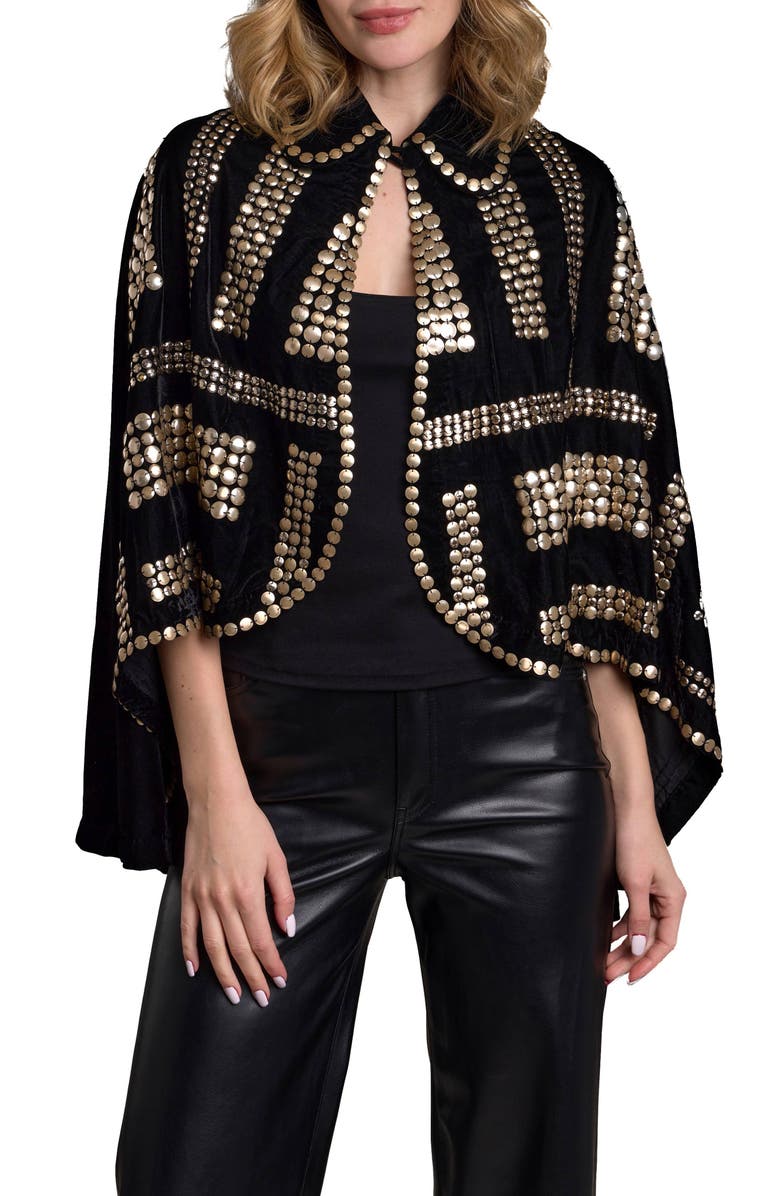 SAACHI Embellished Velvet Capelet | Nordstromrack