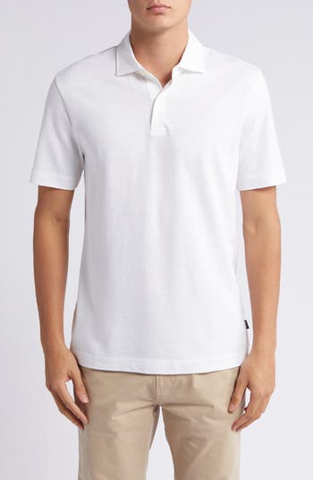 BOSS Press Slub Linen Blend Piqué Polo | Nordstromrack