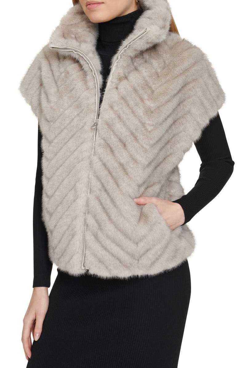 Cole Haan Chevron Faux Fur Vest | Nordstromrack