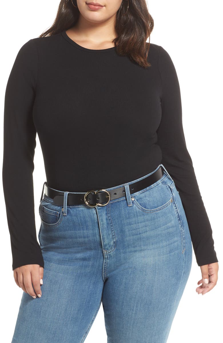Halogen® Skivvy Fine Rib Crewneck Tee | Nordstrom