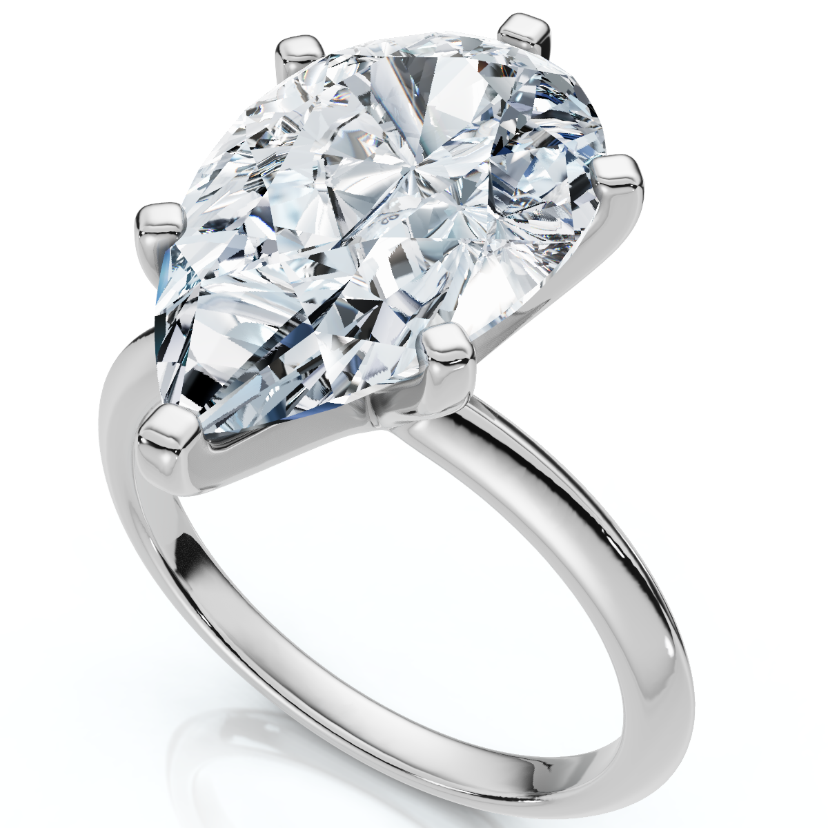 Bliss Diamond Certified 3Ct Pear Shape Solitaire Diamond Engagement ...