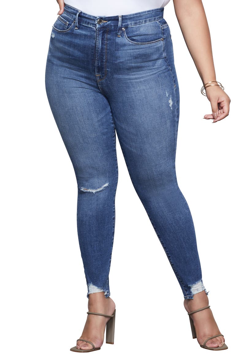 Good Waist High Waist Chewed Hem Skinny Jeans (Women) | Nordstromrack