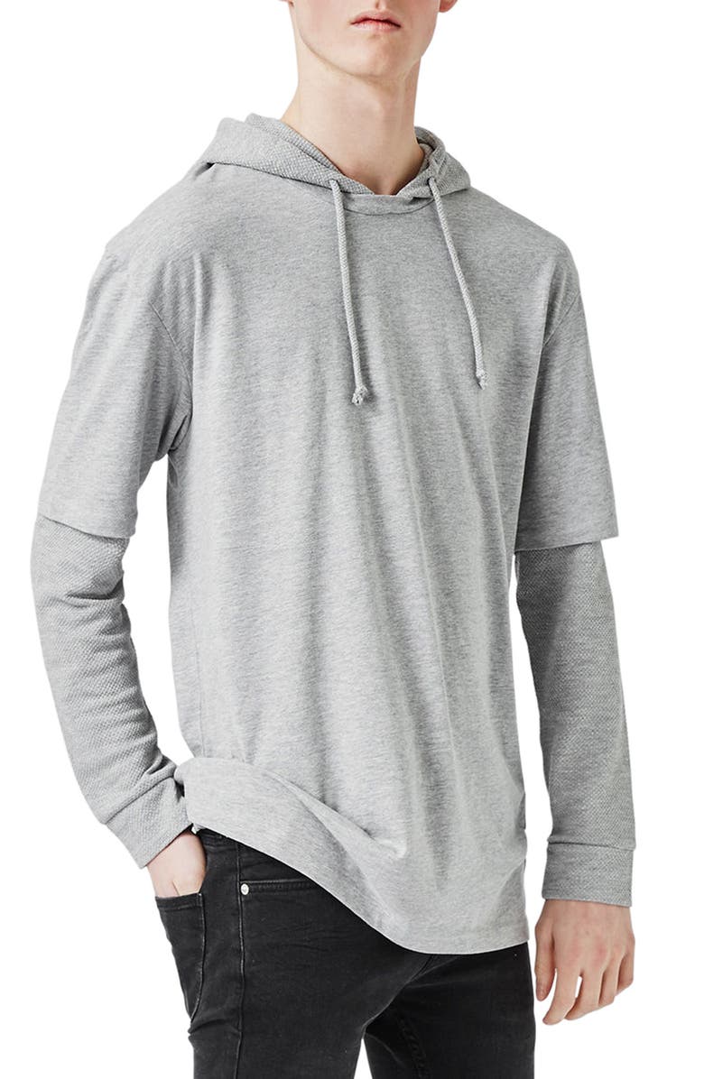 Topman Double Layer Hoodie | Nordstrom