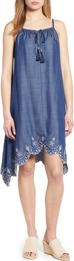 Tommy Bahama Chambray All Day Embroidered Sundress | Nordstrom