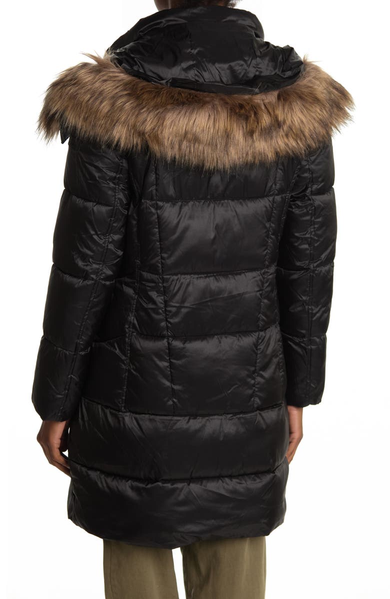 Sam Edelman 3/4 Puffer Jacket w/ Faux Fur Trim Hood | Nordstromrack