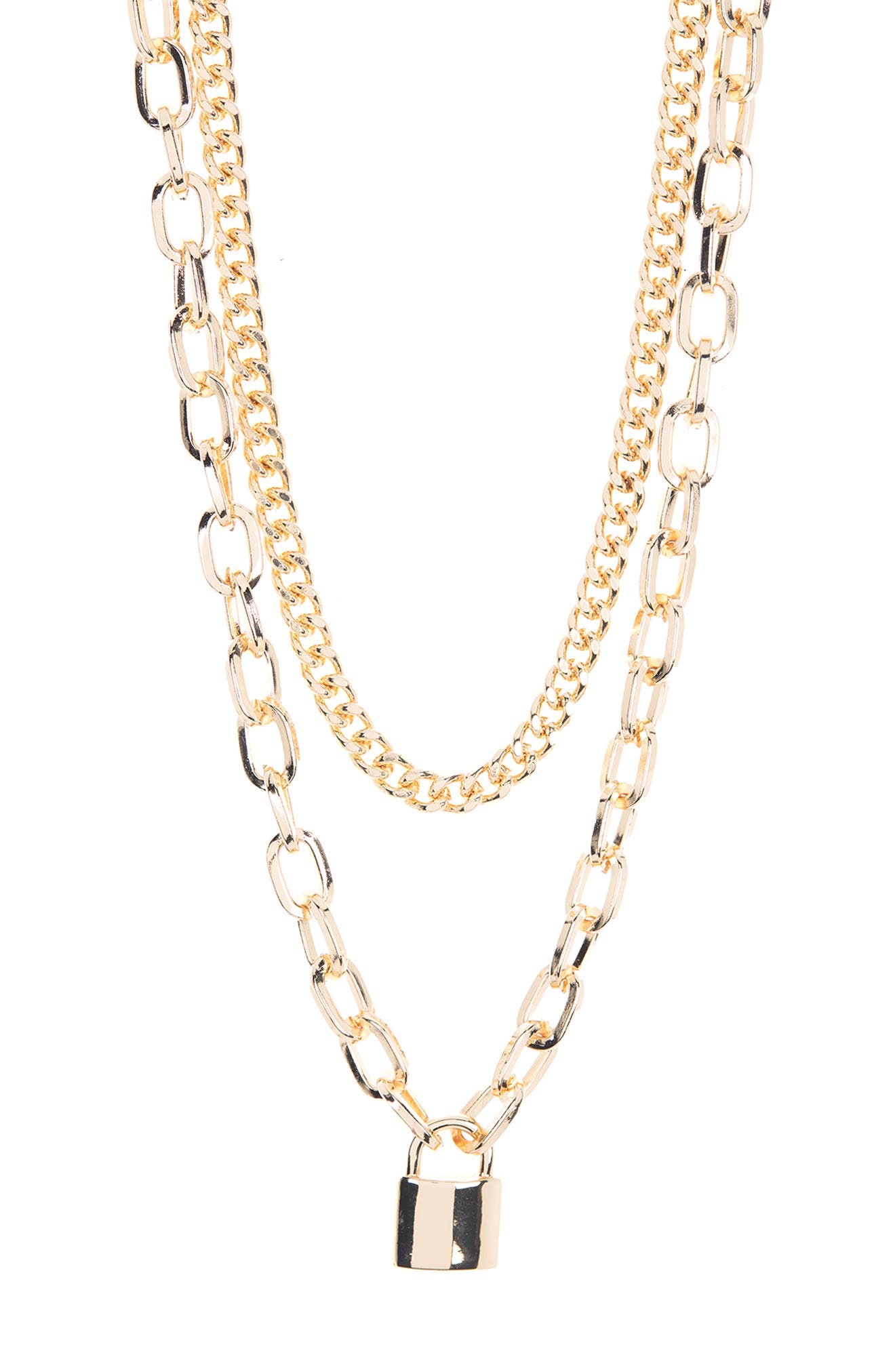 Padlock Pendant Layered Necklace (Women) | Nordstromrack
