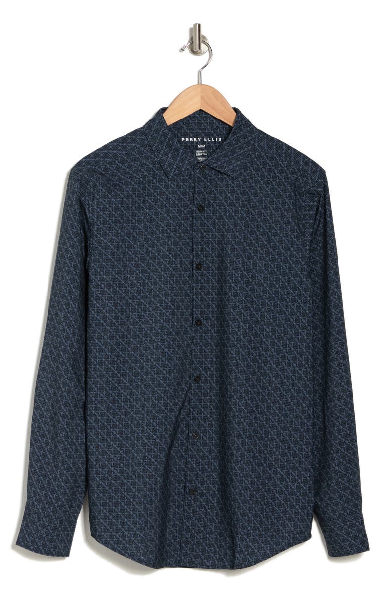 Perry Ellis Geo Long Sleeve Slim Fit Stretch Shirt | Nordstromrack
