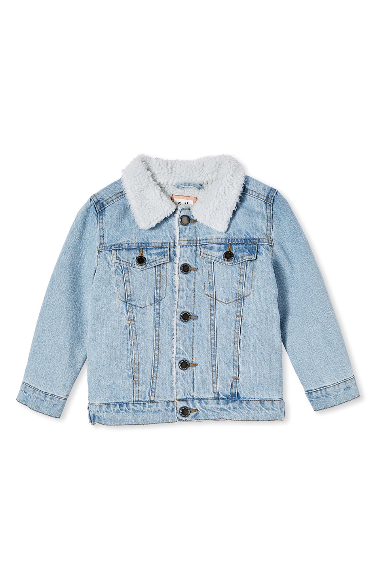 Cotton On JJ Relaxed Faux Shearling Collared Denim Jacket | Nordstromrack
